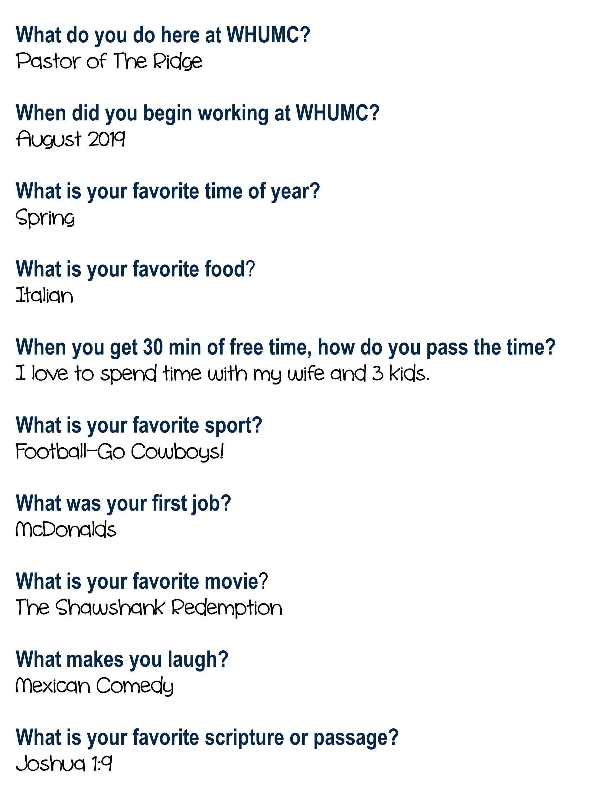 Staff - Western Hills UMC El Paso